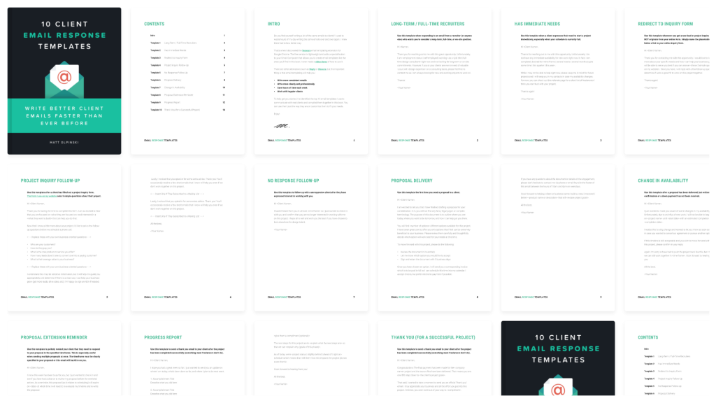 Client Email Response Templates | Matt Olpinski | UI + UX Designer for ...